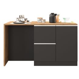 K&uuml;cheninsel KOCHSTATION, B:152,5cm H:90cm T:90cm, schwarz, Komplettk&uuml;chen-Sets, "KS-Sole, Kochinsel, K&uuml;chenarbeitsblock, Inselk&uuml;che, Arbeitsinsel",