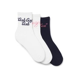 Hugo Underwear Damen HUGO Underwear Freizeitsocken &raquo;3P QS SLOGAN CC W&laquo; 3 Paar tlg. verst&auml;rkte Fersen-und Zehenpartie, kontrastfarbene Details bunt 39-