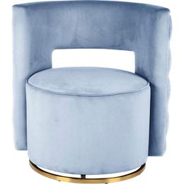 Kayoom Sessel &raquo;Drehsessel Sophistic, hochwertiges Gestell aus Eisen&laquo; Sessel, OTTOs Choice, 1 Stk. tlg. drehbar, elegant, samtweich, gesteppt blau 