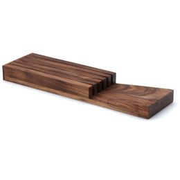 CONTINENTA Messerblock 1 Stk. f&uuml;r Schublade, Akazie 39x11x3,5 cm braun Einheitsgr&ouml;&szlig;e