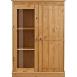 OTTO home Highboard &raquo;Indra&laquo; Vitrine, Breite 85 cm, aus massiver Kiefer beige Massivholz B/H/T: 85cm x 120cm x 32cm, Kiefer, 2 Stk.