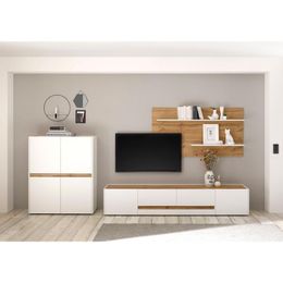 Home Affaire Wohnwand &raquo;City/Giron, moderne Anbauwand, Komplettset in vielen Farben verf&uuml;gbar&laquo; Set, 3 Stk. tlg. wei&szlig; Holzwerkstoff B/H/T: 360cmcm x 