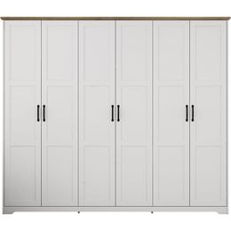 OTTO home Kleiderschrank &raquo;Emmilia Schrank Schlafzimmerschrank im Landhaus Design&laquo; Mit vielen Einlegeb&ouml;den und Softclose, Landhaus Schrank mit 6 T&uuml;ren 