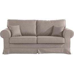 OTTO home 3-Sitzer &raquo;Shadmoor&laquo; Hussenoptik, in uni oder mit Blumendruck beige 100% Polyester B/H/T: 210cm x 102cm x 92cm, Struktur fein