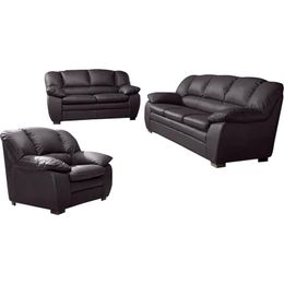 COTTA Polstergarnitur &raquo;Casino, 3tlg. Set, Sofa Wohnzimmer Garnitur, Wellenunterfederung&laquo; Set, 3 tlg. Sessel, 2-Sitzer, 2,5-Sitzer, hohe R&uuml;ckenlehne 