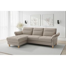 Sit & More sit&more Ecksofa &raquo;Pamela, L-Form, B:230 cm&laquo; mit Federkern und Liegefl&auml;che aus Originalstoff 95% Polyester 5% Polyamid B/H/T: 230cm x 90cm x 164cm, 