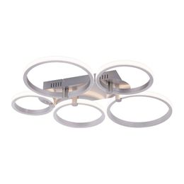 JUST LIGHT Deckenleuchte &raquo;JOHANNA&laquo; LED-Board 1 Stk. Warmwei&szlig; LED silber 5, H: 8,1cm, 1 Stk.