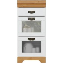 OTTO home Unterschrank &raquo;R&uuml;gen&laquo; Breite 40 cm, FSC zertifiziert, Schubk&auml;sten mit Glaseinsatz gelb Massivholz wei&szlig;, B/H/T: 40cm x 88cm x 60cm, Schubladen
