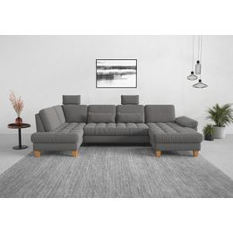 Sit & More sit&more Wohnlandschaft &raquo;Westham U-Form&laquo; wahlweise mit Schlaffunktion, Bettkasten, Sitztiefenverstellung grau 90% Polyester 10%Polyamid B/H/T: 338cm x
