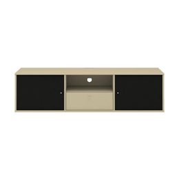TV-Board &raquo;Mistral Fernsehschrank, Medienm&ouml;bel, H&auml;ngend&laquo; T&uuml;ren mit Akustikstoff, Schublade, Lowboard, B: 161,5 cm beige Holzwerkstoff, MDF, Massivholz,