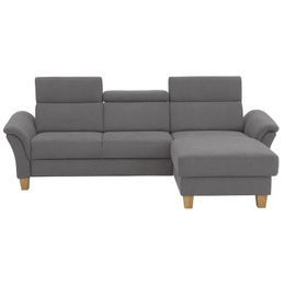 OTTO home Ecksofa &raquo;Conville L-Form&laquo; Federkern, wahlweise mit Schlaffunktion und Bettkasten bzw. Stauraum grau 100% Polyester B/H/T: 256cm x 84cm x 