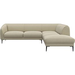 FLEXLUX Ecksofa &raquo;Belle Designsofa, L-Form, B/T 268/209 cm&laquo; Skandinavisches Design, In hochwertiger Verarbeitung beige 100% Polyester B/H/T: 268cm x 