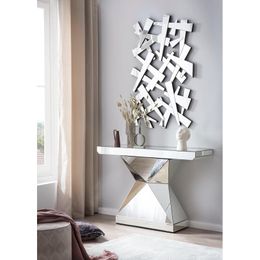 Salesfever Konsolentisch &raquo;Designer Konsole&laquo; verspiegelt, in edler Form und besonderer Optik silber B/H/T: 120cm x 81cm x 35,5cm, Sanduhr