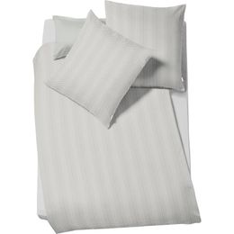 Fleuresse Bettw&auml;sche &raquo;Jade&laquo; 2 Stk. mit dezentem Muster grau Mako-Damast, Obermaterial: 100% Baumwolle B/L: 155cm x 200cm, 1 Stk., 1 Stk., Mako-Damast,