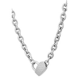 BOSS Damen BOSS Kette ohne Anh&auml;nger &raquo;Schmuck Edelstahl Halsschmuck Ankerkette DINYA&laquo; silber Edelstahl, L: 43 B: 7mm