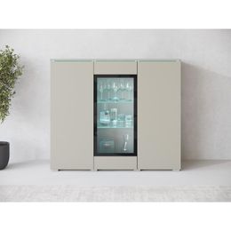 Home Affaire Highboard &raquo;Vera&laquo; Highboard mit 4 T&uuml;ren, 9 F&auml;chern, verglasten T&uuml;ren beige B/H/T: 120cm x 103,3cm x 39,5cm, 3 Stk.