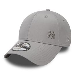 New Era Herren Baseball Cap, grau, unifarben, Web, Baumwollmischung, Caps, mit Label, aus Baumwolle und Polyester