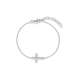 s.Oliver Damen s.Oliver Armband &raquo;Cross, Kreuz-Motiv&laquo; mit Zirkonia (synth.) silber 14,5cm, Silber 925 (Sterlingsilber)