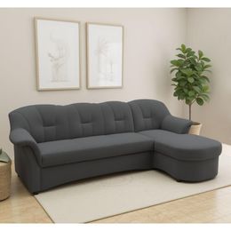 DOMO collection Ecksofa &raquo;FLORES Schlafsofa, 233x142x86 cm, L-Form&laquo; whlw. mit Bettfunktion, whlw. mit Federkern grau 100% Polyester B/H/T: 233cm x 86cm