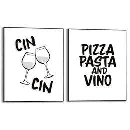 Reinders Poster &raquo;Cheers&laquo; K&uuml;che - Italien - Schwarz-Wei&szlig; - MDF - Spr&uuml;che - 40x50 cm schwarz-wei&szlig; B/H/T: 40cm x 50cm x 1,6cm