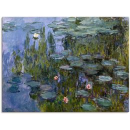 Artland Wandbild &raquo;Seerosen (Nympheas). 1918/1921.&laquo; Blumen 1 Stk. tlg. als Leinwandbild, Poster in verschied. Gr&ouml;&szlig;en gr&uuml;n Leinwand B/H/T: 120cm x 90cm, 