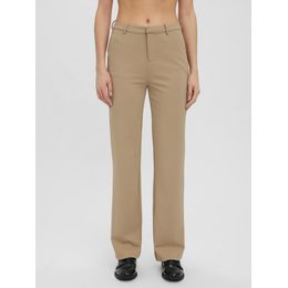 V&eacute;ro Moda VERO MODA Damen Anzughose "VMZAMIRA MW SLIM STRAIGHT PANT NOOS", beige, Gr. XS, unifarben, Web, Obermaterial: 95% Polyester, 5% Elasthan, Hosen,