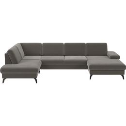 Sit & More Wohnlandschaft SIT & MORE, B:335cm H:82cm T:212cm, braun, 100% Polyester, Sofas, "Morris Jubi", wahlweise mit Armteilverstellung, Schlaffunktion &