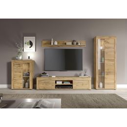 Wohnwand OTTO HOME, B:330cm H:159cm T:40cm, braun, Holzwerkstoff, Wohnzimmer, Kastenm&ouml;bel-Sets, "AOSTA, Breite 310cm, 4-teilige Wohn-Kombination",