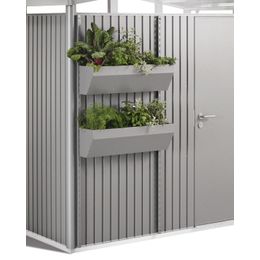 Blumenkasten BioHort, B:82cm H:188cm T:25cm, grau, Stahl, Terasse, Pflanzgef&auml;&szlig;e, "FLORABOARD f&uuml;r Ger&auml;tehaus Neo, verschiedene Farben", 82x25x188 cm