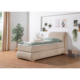 Home Affaire Boxspringbett &raquo;Breitenthal&laquo; abnehmbare R&uuml;ckenkissen mit Klettband beige Struktur (100% Polyester), Liegefl&auml;che B/L: 100cm x 200cm, 