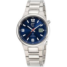 ETT Herren ETT Funkuhr Armbanduhr, Herrenuhr, Solar, Titan, analog, digital silber Einheitsgr&ouml;&szlig;e
