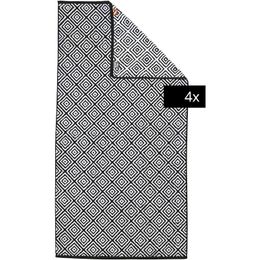 done. Duscht&uuml;cher &raquo;DAILY SHAPES&laquo; schwarz Jacquard-Walkfrottier, Baumwolle B/L: 70cmx140cm, 4 Stk., Black, Jacquard-Walkfrottier