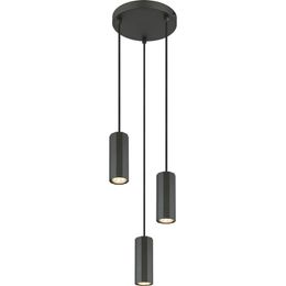 Globo LIGHTING H&auml;ngeleuchte &raquo;JAMES&laquo; GU10 1 Stk. H&auml;ngeleuchte mit Aluminium, GU10 Fassung, h&ouml;henverstellbar schwarz 3, &Oslash; 6cm H: 120cm, 1 Stk.
