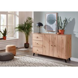 Home Affaire Kombikommode &raquo;Berlin 40 AO Kommode&laquo; beige Hartfaserplatte, Holzwerkstoff, Kunststoff, Metall B/H/T: 150cm x 92cm x 40cm, 3 Stk., 2 Stk.