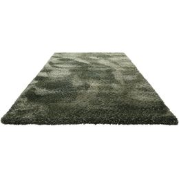 Hochflor-Teppich &raquo;Matteo HL-0961&laquo; rechteckig 50 mm H&ouml;he 100% recyceltem PET, Langflor, Shaggy, Wohnzimmer gr&uuml;n Polyester B : 80cm 1 Stk., 50mm, L: 