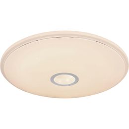 Globo LIGHTING Deckenleuchte &raquo;CONNOR&laquo; LED-Modul 1 Stk. Deckenleuchte Wei&szlig;/Opal, Chromring, RGB, SmartLight, LED 30W 1, &Oslash; 50cm H: 6,5cm, 1 Stk.