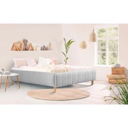 Home Affaire Polsterbett &raquo;Tarje&laquo; in 5 Breiten, auch in &Uuml;berl&auml;nge 220 cm, incl. Roll-Lattenrost grau Struktur fein (100% Polyester) Liegefl&auml;che L&auml;nge B