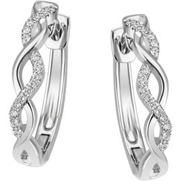 Firetti Damen Paar Creolen &raquo;Schmuck Geschenk Silber 925 Ohrschmuck Ohrringe Kreis Infinity&laquo; mit Zirkonia (synth.) silber Silber 925 (Sterlingsilber)