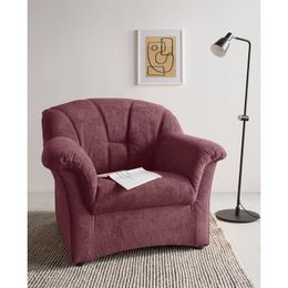 DOMO collection Sessel &raquo;Papenburg zeitlose R&uuml;ckensteppung, elegante Armlehne&laquo; in gro&szlig;er Farbvielfalt lila Struktur ( 90% Polyester, 10% Polyacryl);