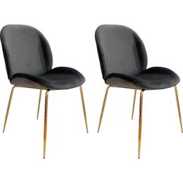 Kayoom Stuhl &raquo;Charlize 110 2er-Set, Esszimmerst&uuml;hle,moderne Optik&laquo; (Set) 2 Stk.samtweicher Bezug, bequem, zeitlos, moderne Optik grau Sitz: Stoffbezug 100% 