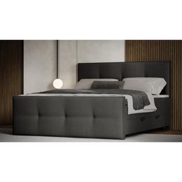 FORTE Boxspringbett &raquo;Eve inkl. zwei Bettk&auml;sten und Kaltschaum Topper&laquo; und einer 7-Zonen-Tonnentaschen-Federkernmatratze (H3) grau Liegefl&auml;che B/L: 