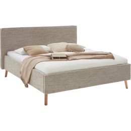 Meise M&ouml;bel meise.m&ouml;bel Polsterbett &raquo;Riva&laquo; mit eichefarbigen Holzf&uuml;&szlig;en, wahlweise mit Bettkasten und Lattenrost braun Liegefl&auml;che L&auml;nge B: 200cm x 180cm, 