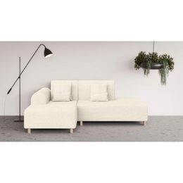 OTTO home Ecksofa &raquo;Suyala&laquo; L-Form mit Hocker beige 100% Polyester B/H/T: 258cm x 85cm x 168cm, Chenilleoptik, Recamiere links, ohne Hocker
