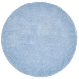 Tom Tailor HOME Hochflor-Teppich &raquo;Shaggy Teppich Cozy&laquo; rund 25 mm H&ouml;he Uni Farben, auch in Pastell Farben, weich & kuschelig blau Polyester &Oslash; 190cm 1 
