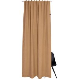 Sch&ouml;ner Wohnen Kollektion SCH&Ouml;NER WOHNEN-Kollektion Vorhang &raquo;Solo&laquo; Multifunktionsband 1 Stk. tlg. mit Lederapplikation beige Jacquard, Baumwolle, Polyester 250cm, 
