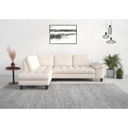 Sit & More Ecksofa SIT & MORE, B:261cm H:88cm T:179cm, beige, 100% Polyester, Wohnzimmer, Sofas, "Westham L-Form", mit Ottomane, mit oder ohne Schlaffunktion,
