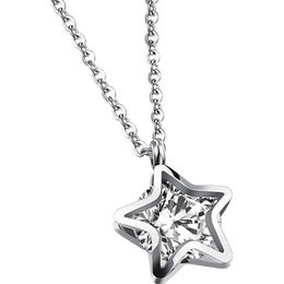 Firetti Damen Kette mit Anh&auml;nger "Schmuck Geschenk Edelstahl Halsschmuck Halskette Ankerkette Stern", Edelstahl, L: 48, silber, Edelstahl,