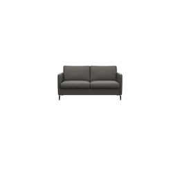 FLEXLUX 2-Sitzer &raquo;Fiore, super Sitzkomfort durch Kaltschaum im Sitz&laquo; schmale Armlehnen, F&uuml;&szlig;e Alu+schwarz grau 100% Echteder B/H/T: 149cm x 85cm x 92cm