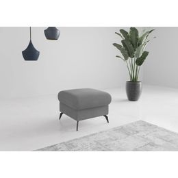 Polsterhocker OTTO HOME, B:58cm H:50cm T:58cm, grau, 100% Polyester, Hocker, "Rochelle", moderne 15 cm Metallf&uuml;&szlig;e