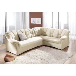 DOMO collection Ecksofa &raquo;Papenburg B/T/H: 242/190/84 cm L-Form&laquo; wahlweise mit Bettfunktion, Langer Schenkel links oder rechts beige Struktur ( 90% 